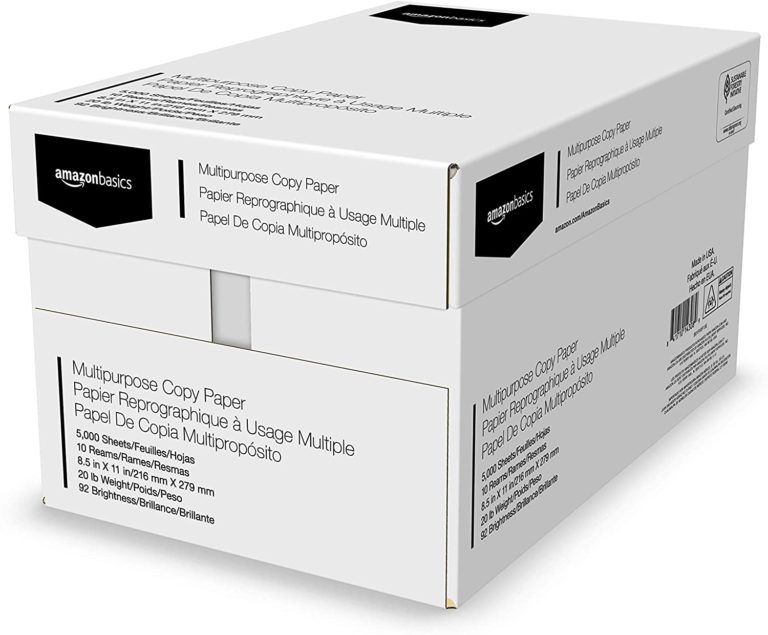 Amazon Basics 92 Bright Multipurpose Copy Paper 10 Ream Case 5 000 Amazon Basics 92 Bright Multipurpose Copy Paper 10 Ream Case 5 000